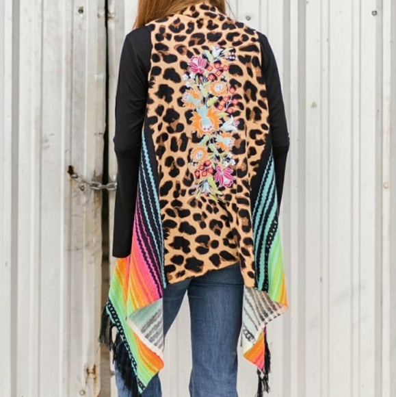 Crazy Train | Sweaters | Serape Leopard Vest | Poshmark